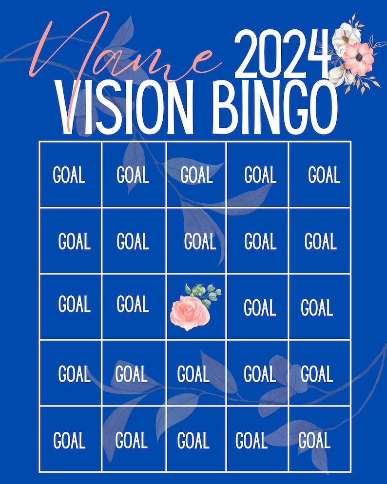 Vision Board Bingo Card - Etsy