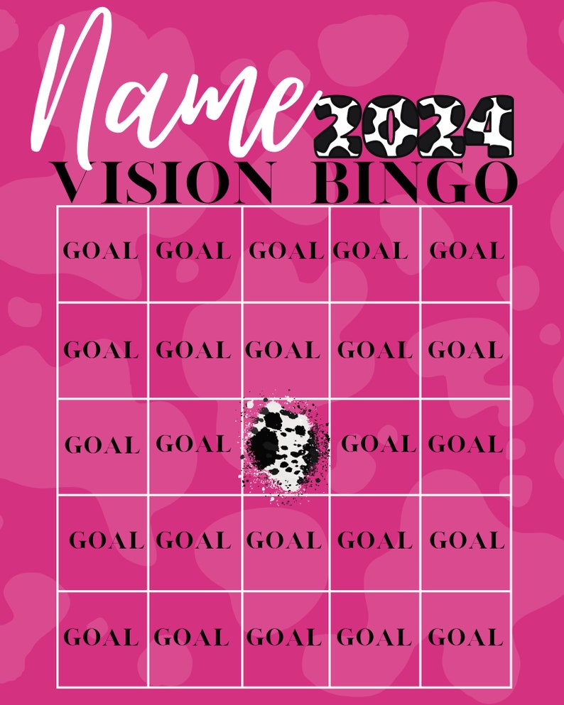 Vision Board Bingo Card - Etsy