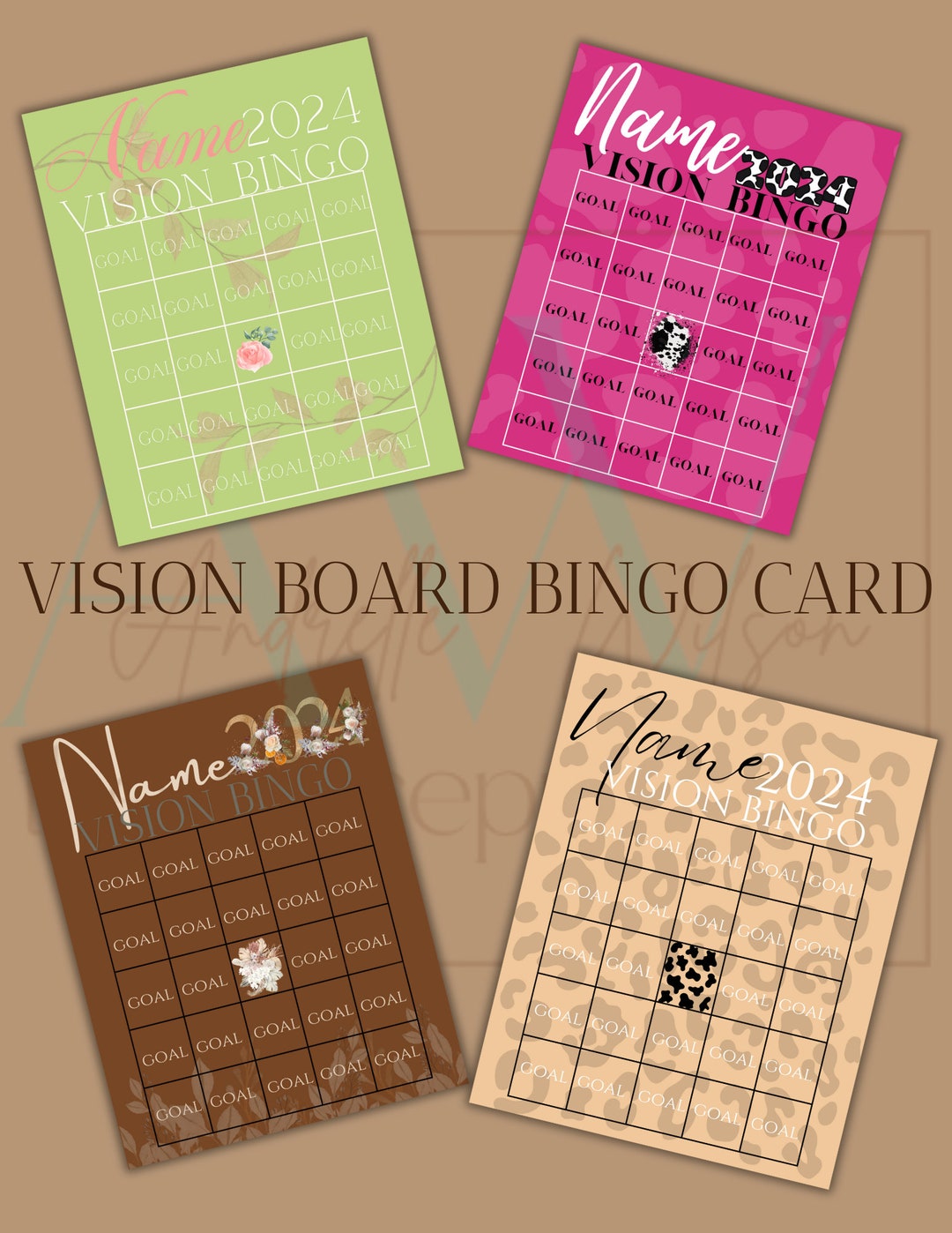 Vision Board Bingo Card - Etsy