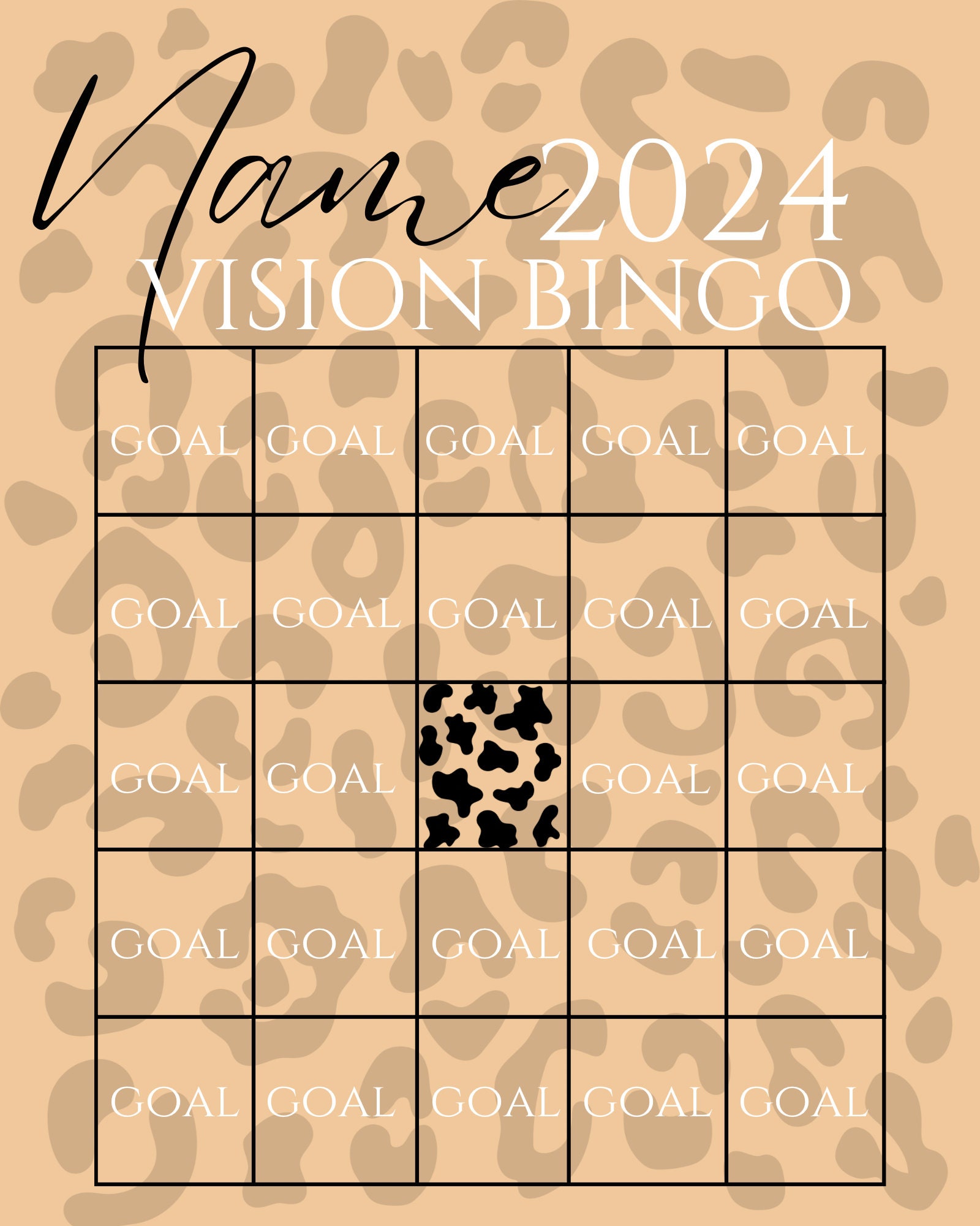 Vision Board Bingo Card - Etsy