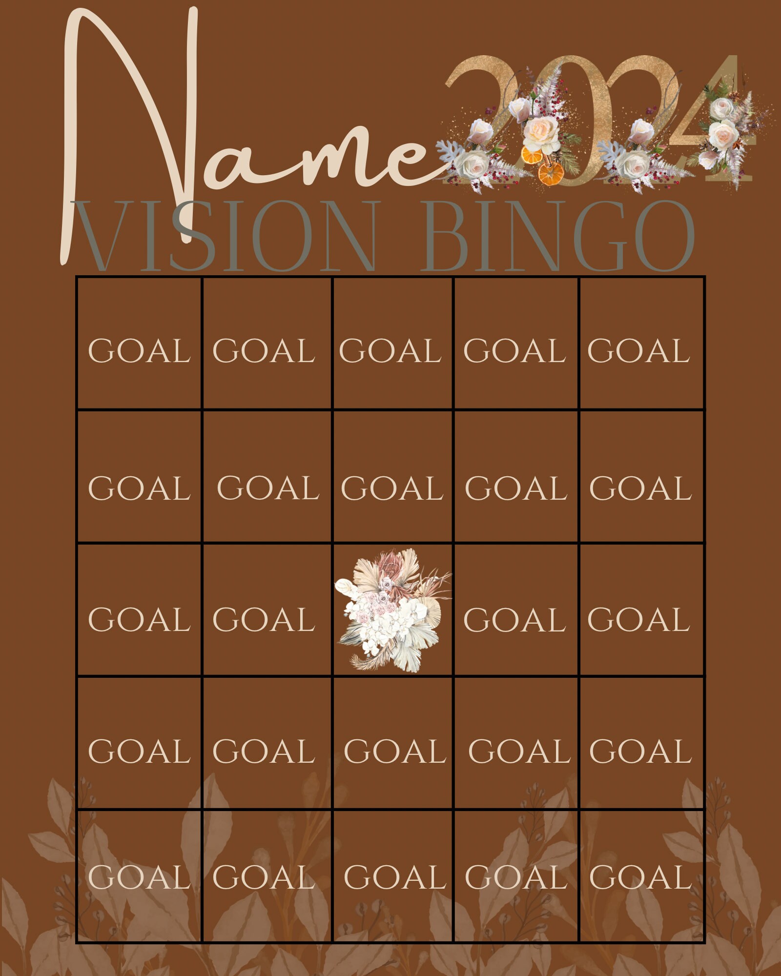 Vision Board Bingo Card - Etsy