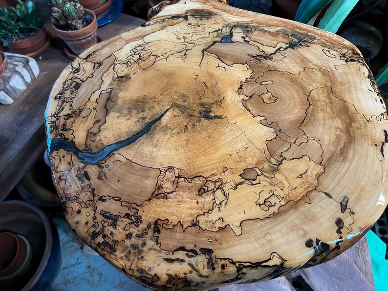 Spalted Maple Live Edge Side Table, Live Edge Epoxy Coffee Table - Etsy