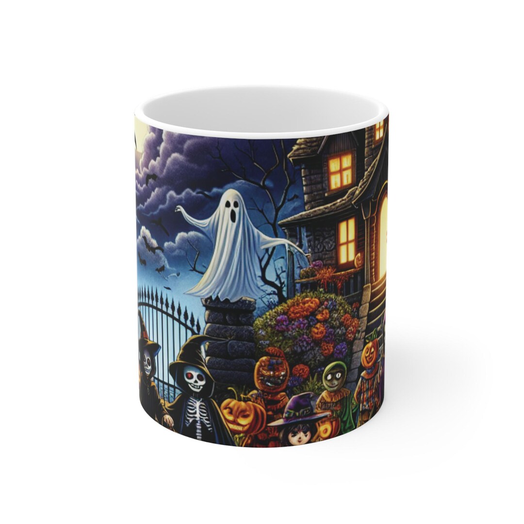 Spooky Mug Halloween Decor, Creepy Coffee Cup, Ghostly Tea Mug, Haunted ...