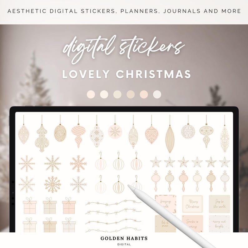 Digital Christmas Stickers for Digital Planner | Nostalgic Designs ...