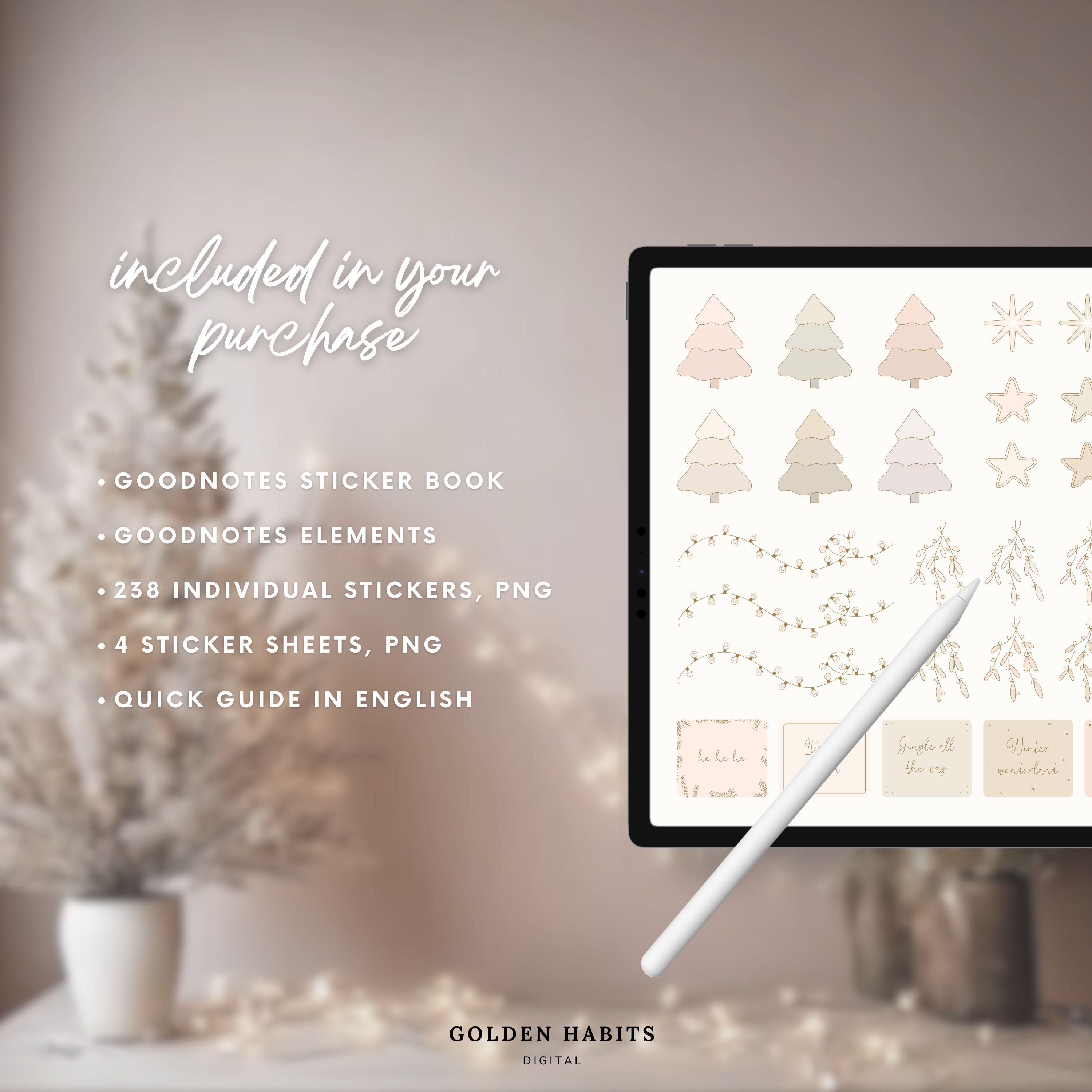 Digital Christmas Stickers for Digital Planner | Nostalgic Designs ...