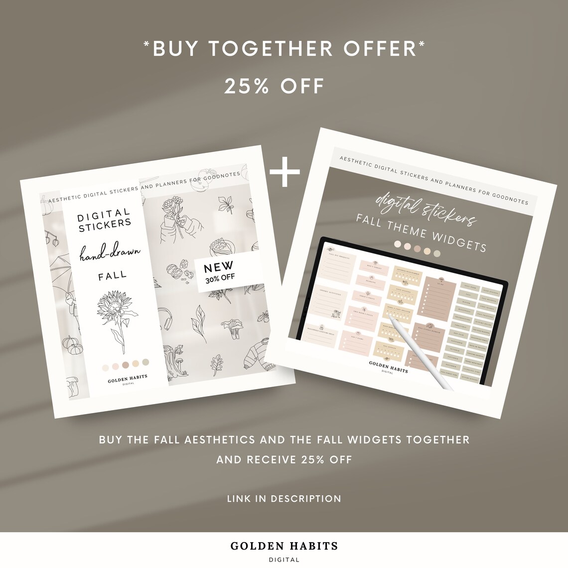 Fall Theme Digital Planner Widgets | Habit Tracker Stickers | Cozy Vibe ...