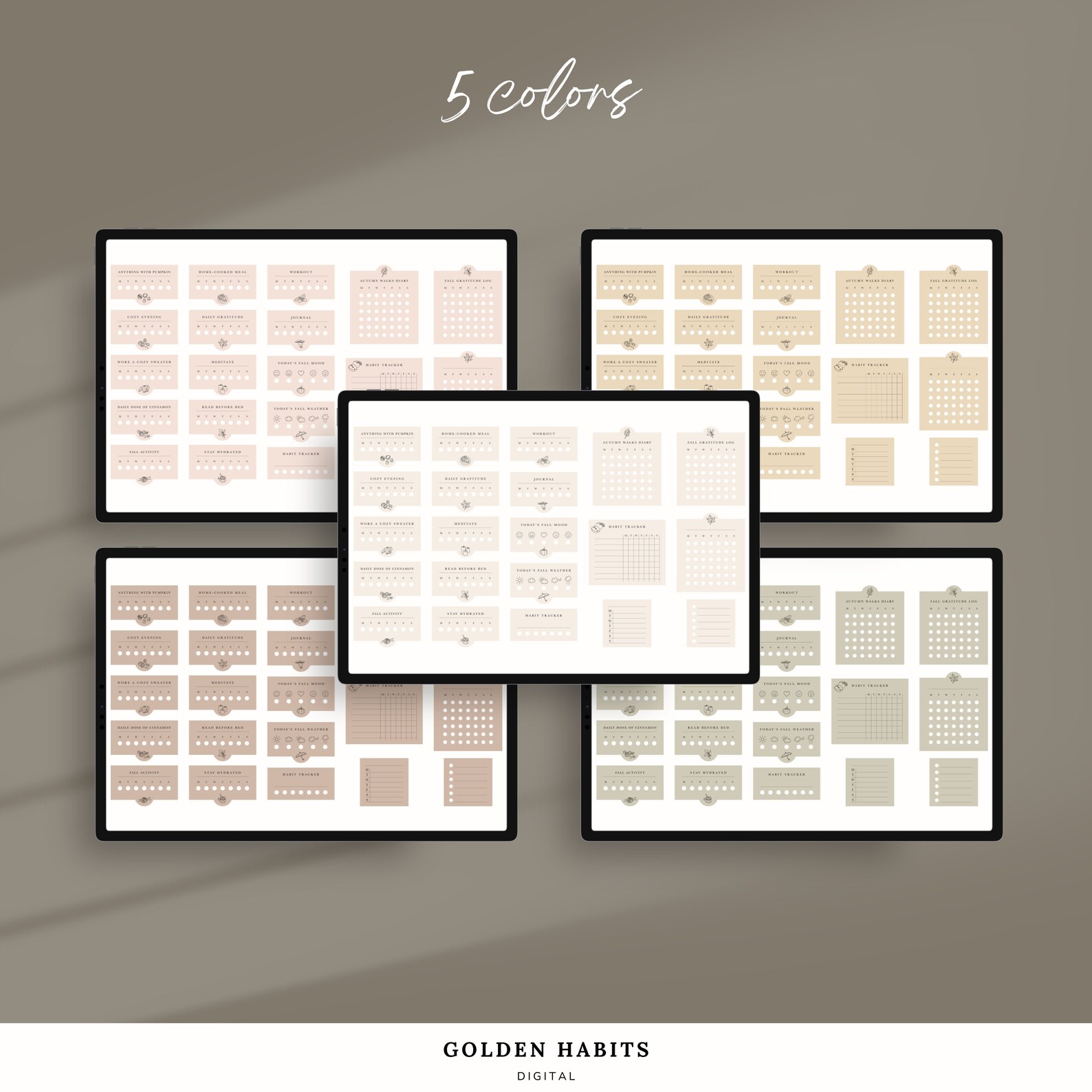 Fall Theme Digital Planner Widgets | Habit Tracker Stickers | Cozy Vibe ...