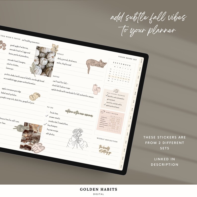 Fall Theme Digital Planner Widgets | Habit Tracker Stickers | Cozy Vibe ...
