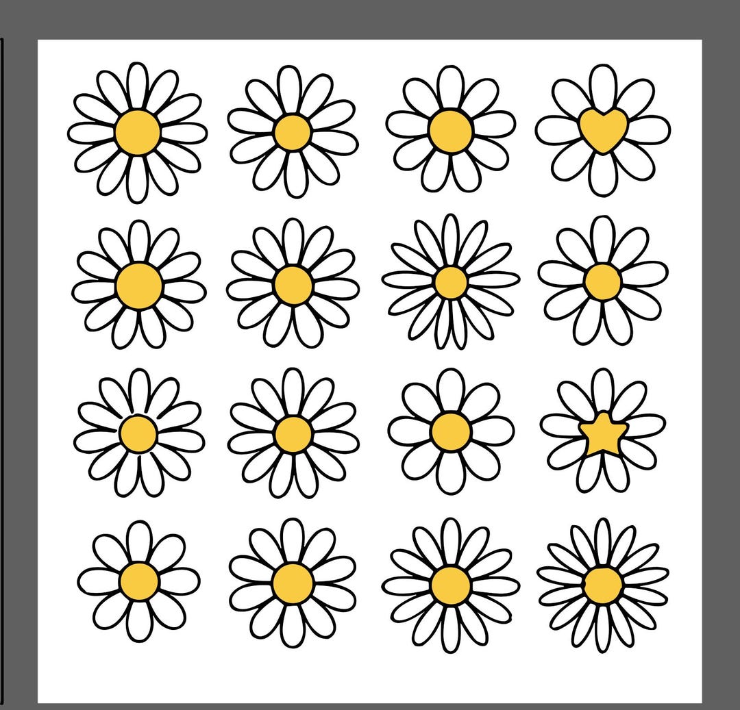 Watercolor Daisy Flower Clipart: Retro Spring PNG SVG Bundle (digital ...
