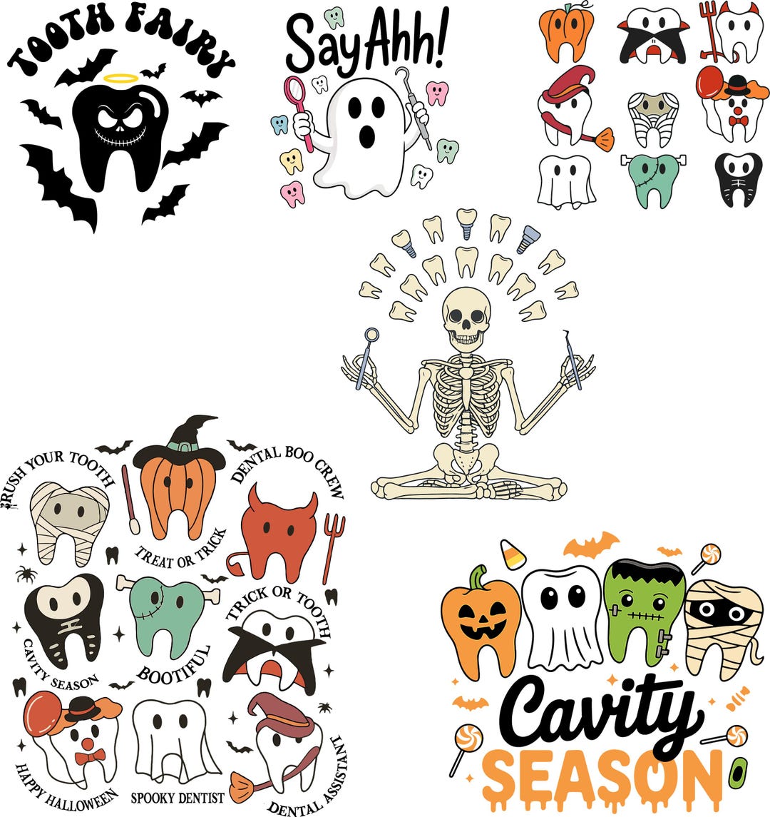 Funny Teeth Printable, Halloween Teeth Clipart, Tooth Sticker Cricut ...