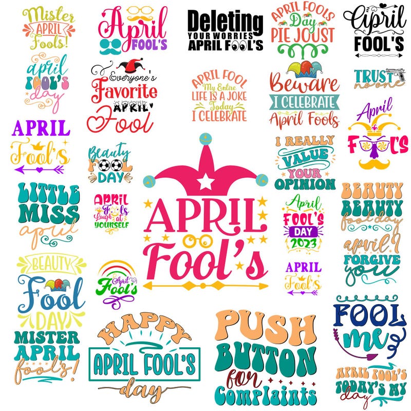 April Fool Embroidery - Etsy
