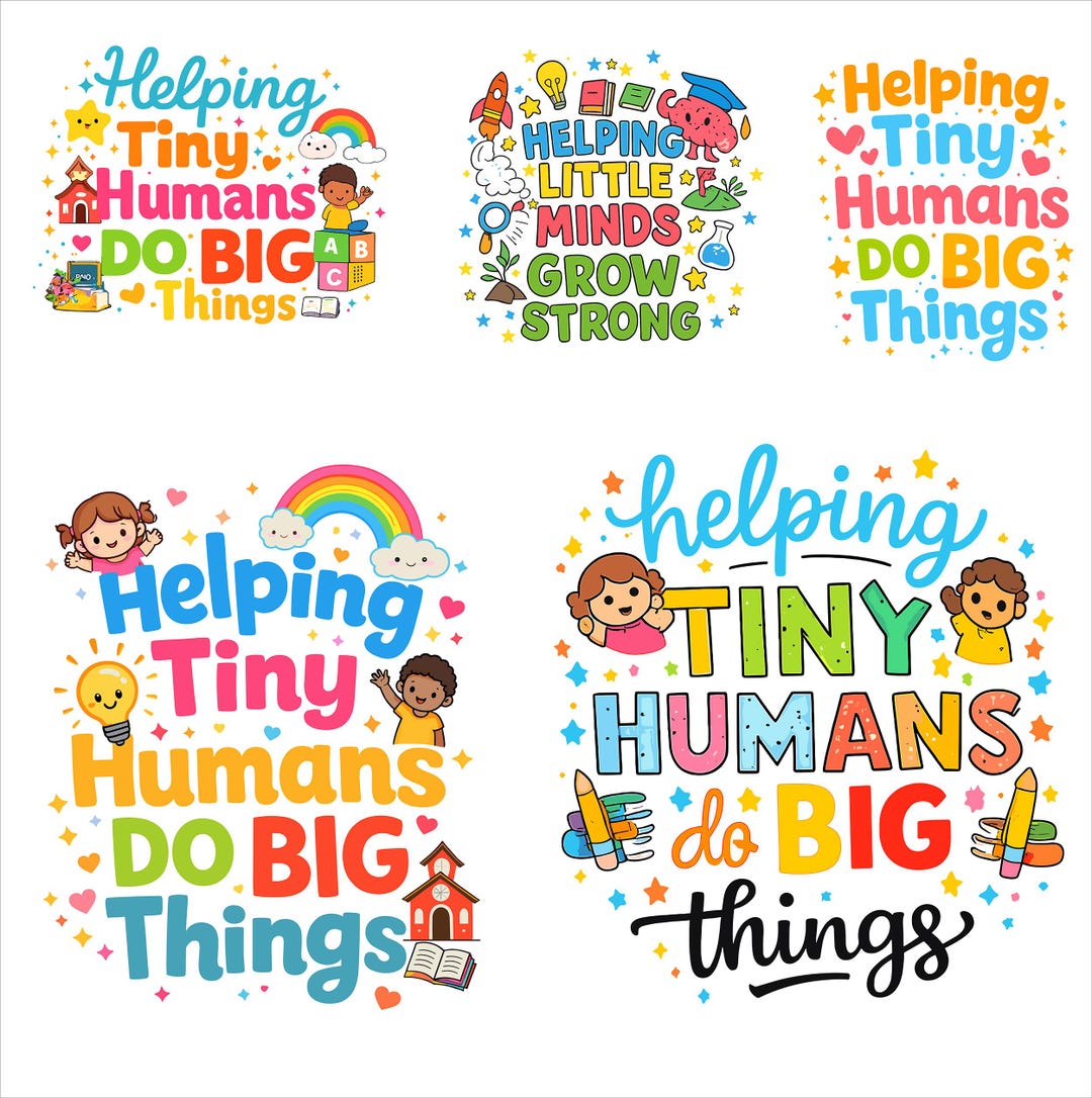 Helping Tiny Humans Do Big Things Png, Funny Teacher Rainbow Svg ...