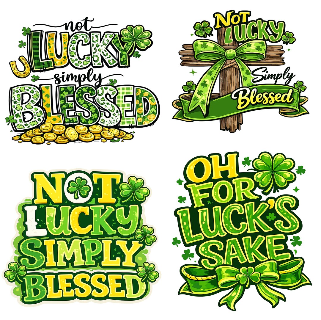 Christian St. Patrick's Day Png, Not Lucky Simply Blessed Svg, Shamrock ...