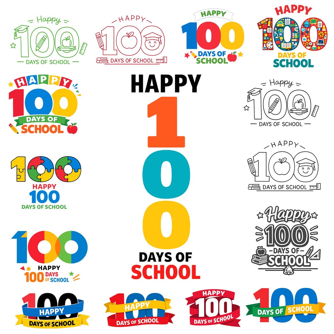100th Day SVG Bundle, Happy Classroom PNG Stickers, Teacher Shirt File ...