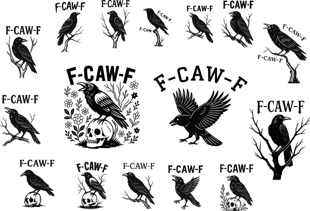 Funny Raven F-caw-f Design: Crow PNG, SVG, DTF Print (digital Download ...