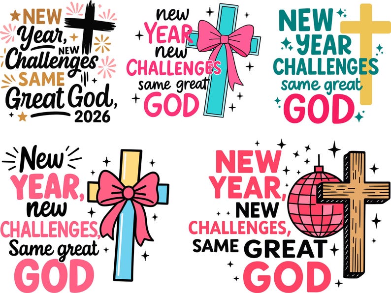 Neujahr neue Herausforderungen 2026 Png, christliche Neujahrs-Svg ...