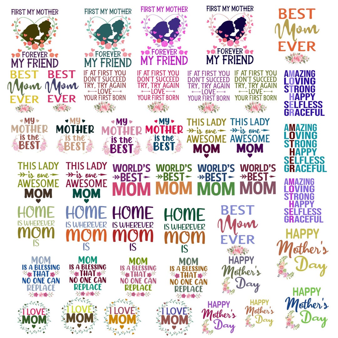 Mother's Day Quotes Png Bundle, Happy Mother's Day Designs Png, Mom ...