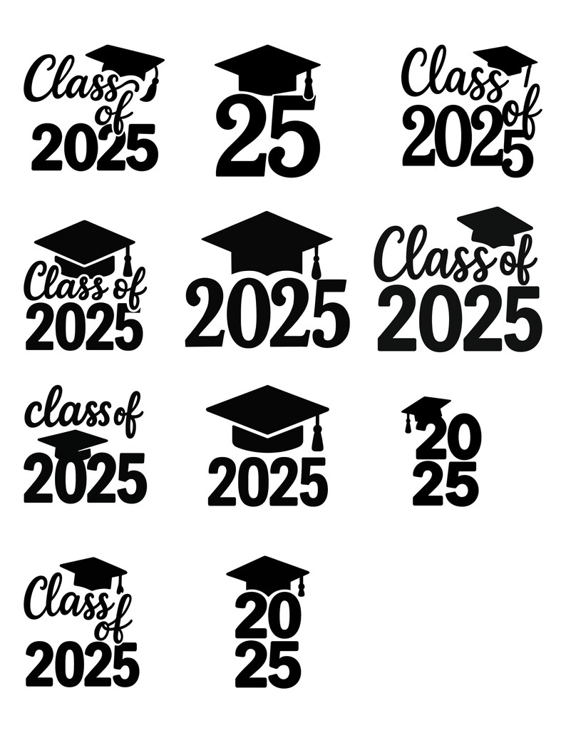 Graduation Svg Bundle, Graduation Cap Svg, Grad 2025, Class of 2025 ...