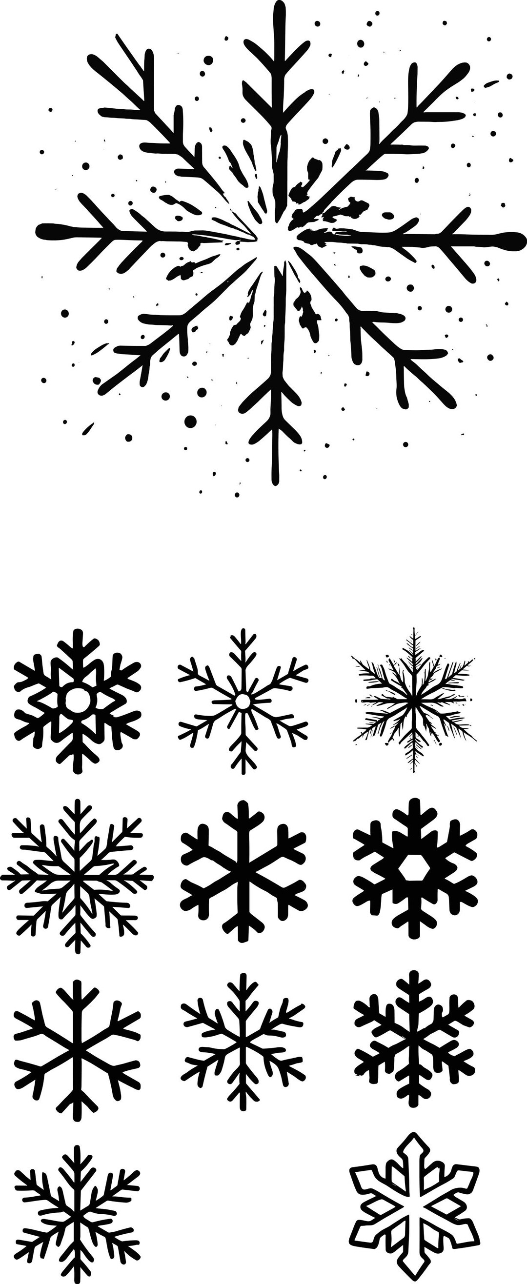 Snowflake Clipart Bundle: Winter SVG, PNG Cut Files (instant Download ...