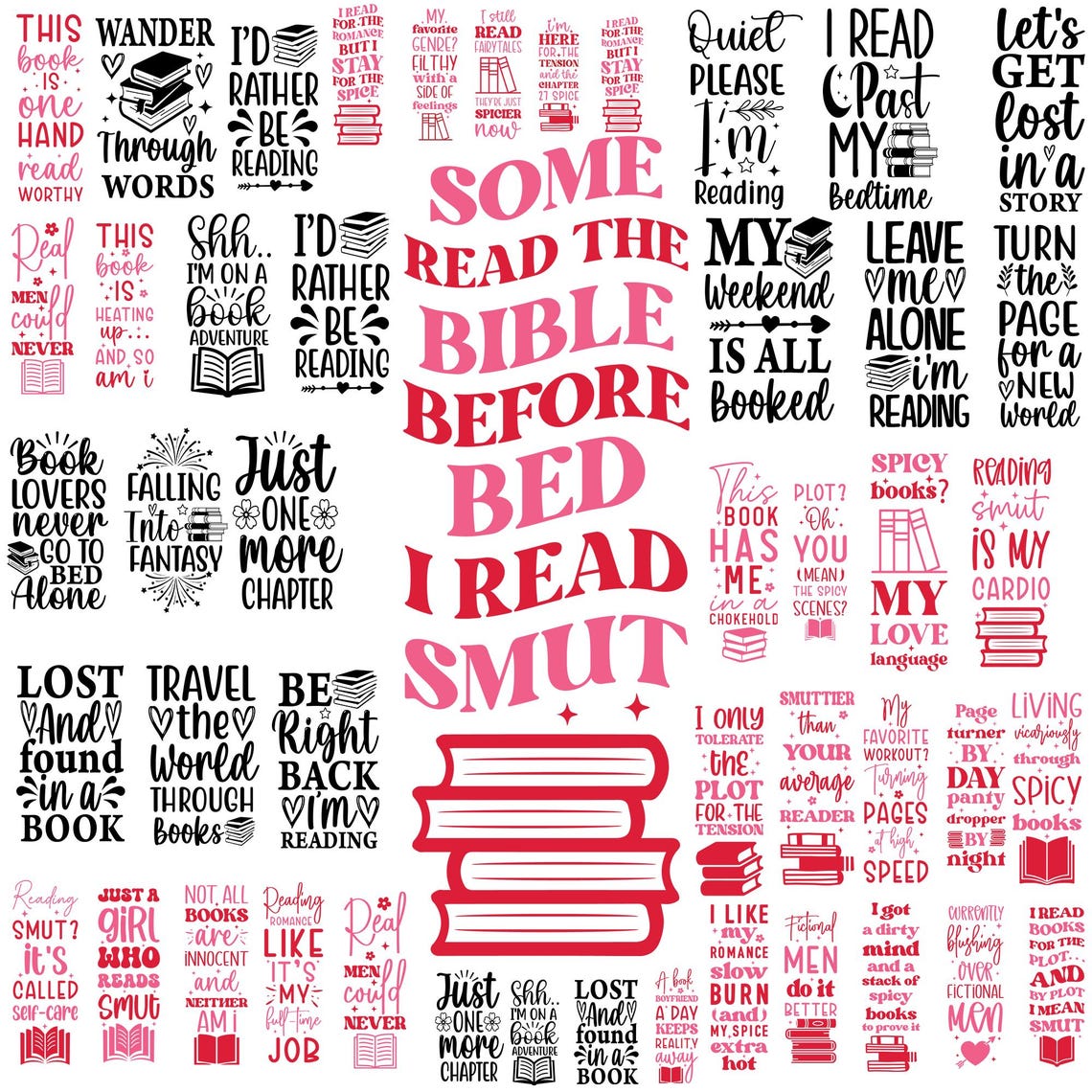Bookmark SVG Bundle: Retro Book Lover Quotes (PNG/SVG) - Etsy