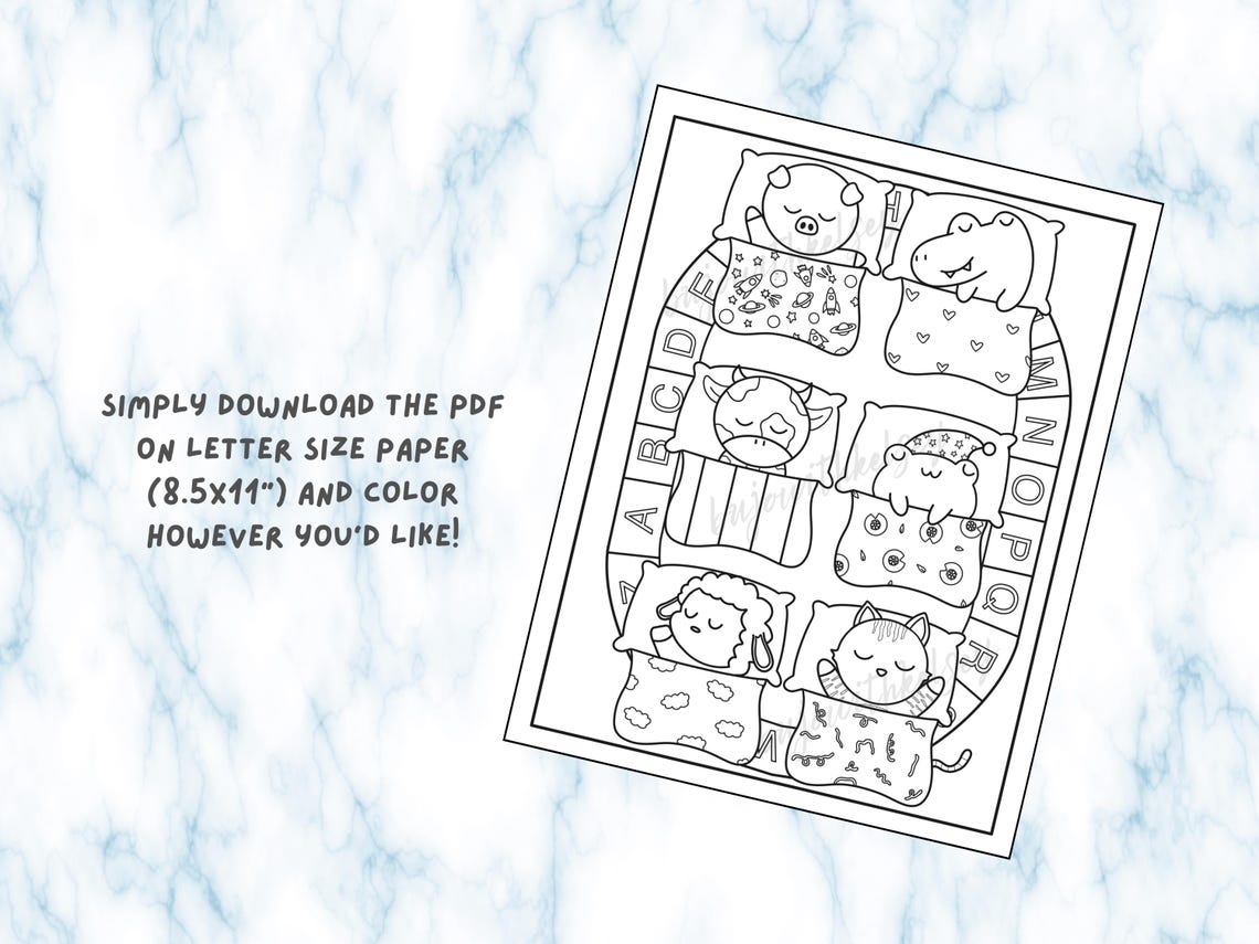 Coloring Sheet: Nap Time Coloring for Adults Coloring Pages for Kids ...