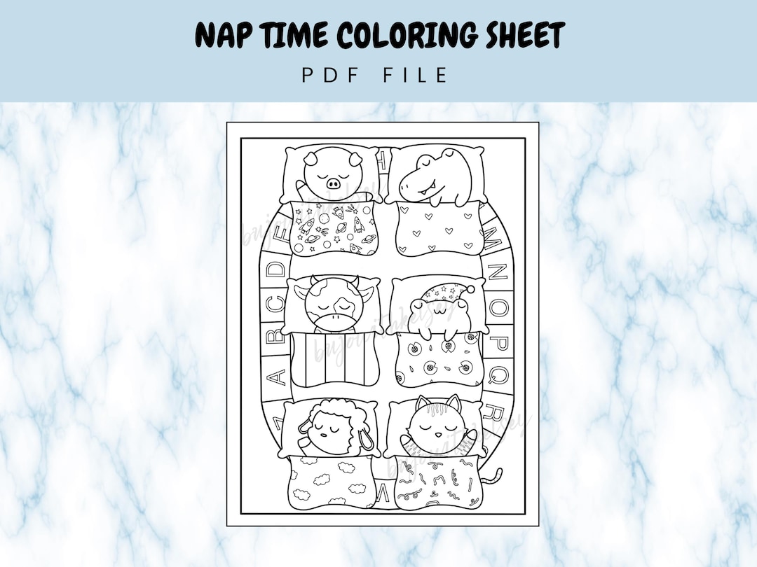 Coloring Sheet: Nap Time Coloring for Adults Coloring Pages for Kids ...