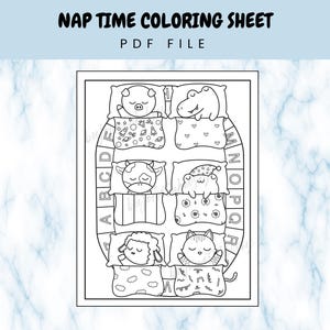Coloring Sheet: Nap Time Coloring for Adults Coloring Pages for Kids ...