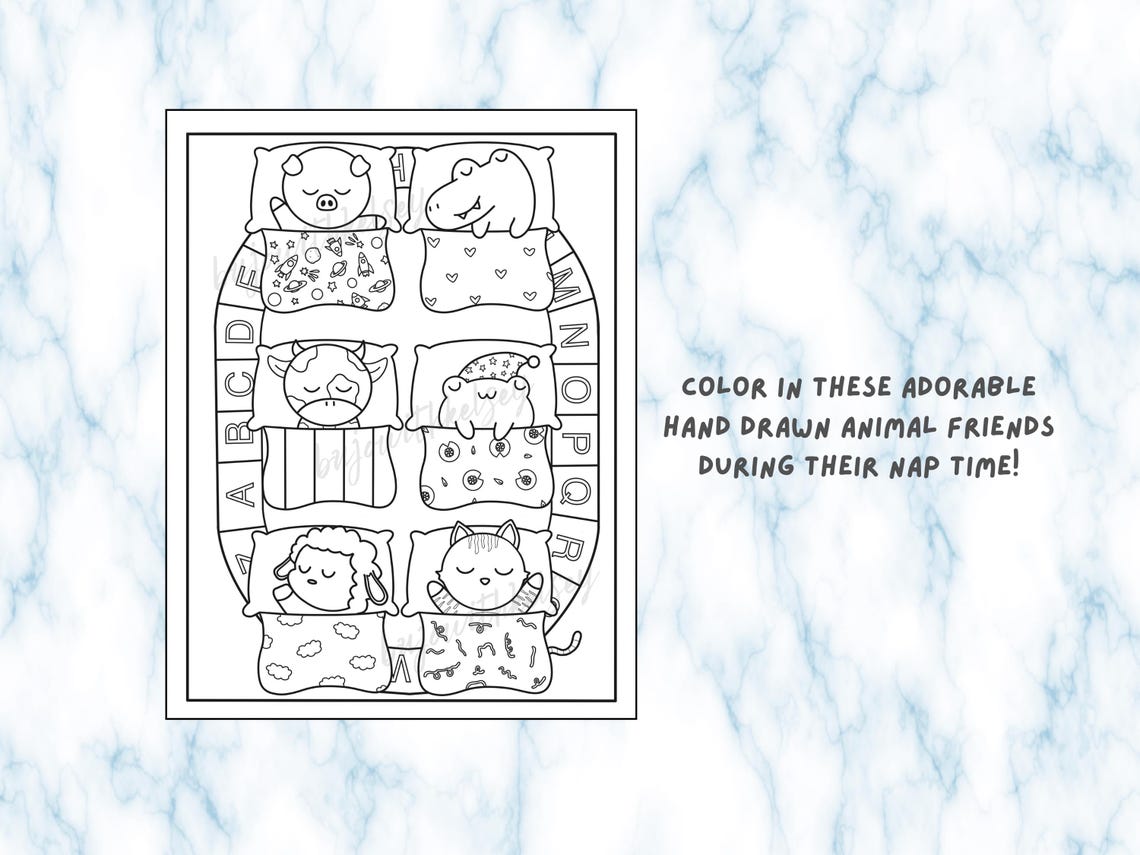 Coloring Sheet: Nap Time Coloring for Adults Coloring Pages for Kids ...