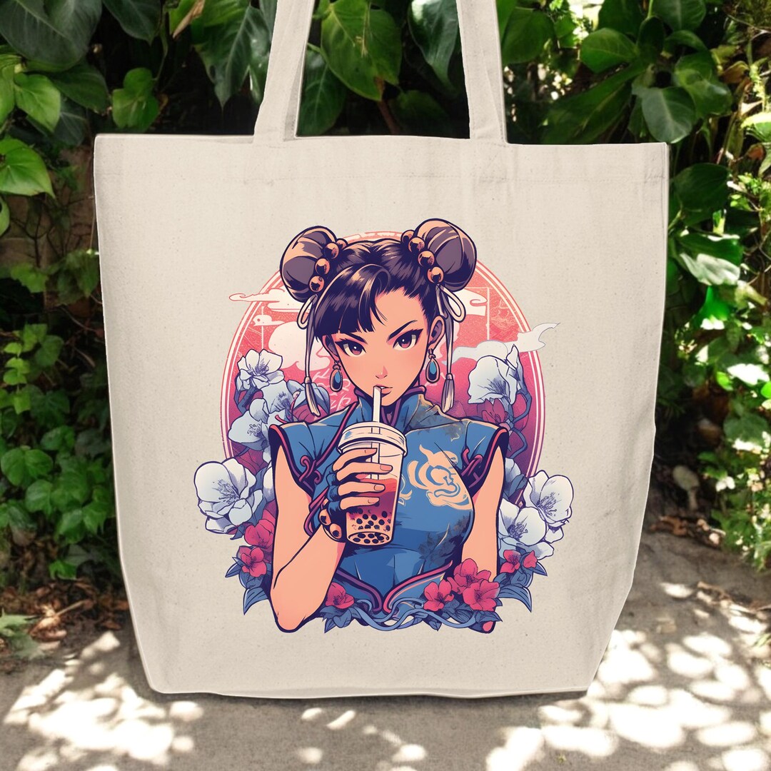 Chun Li GHC X Boba Baddies Premium Canvas Tote Bag - Etsy