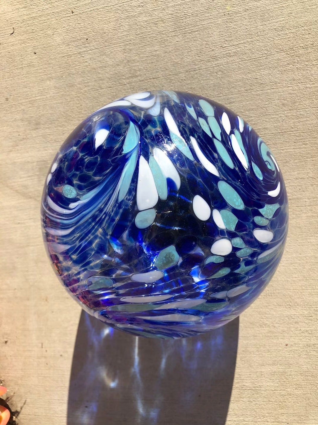 10 Solar LED Light up Art Glass Gaze Ball-blue/garden/pathway - Etsy