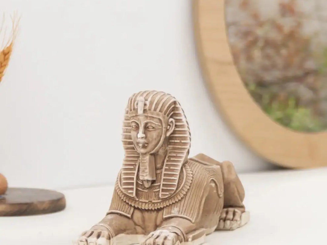 Decorative Sphinx Earth Candle Holder 20x12 Cm Natural Stone Elegance ...