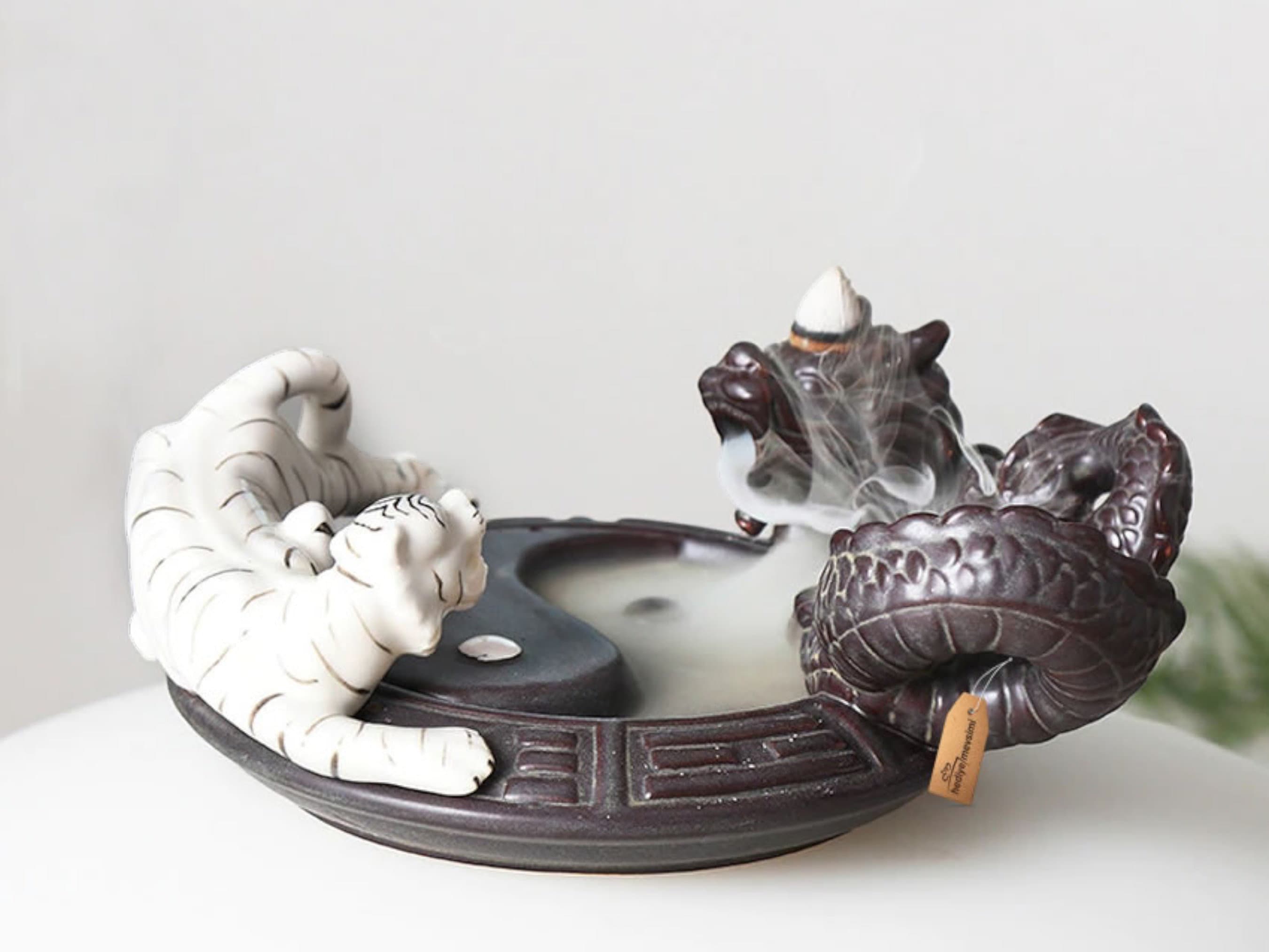Dragon and Yin Yang-themed Ceramic Backflow Incense Burner - Etsy