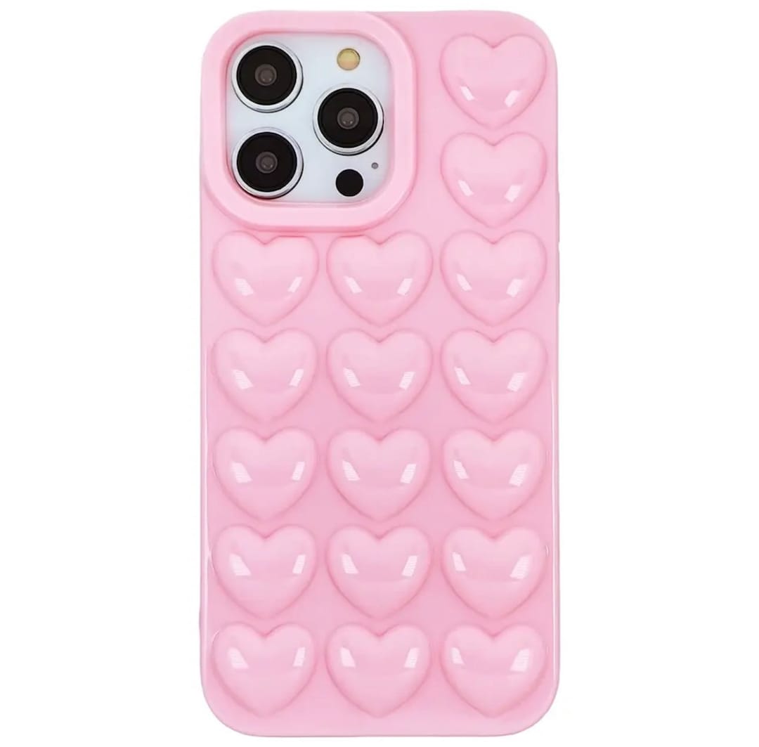 3D Bubble Heart Shape Phone Case - Etsy