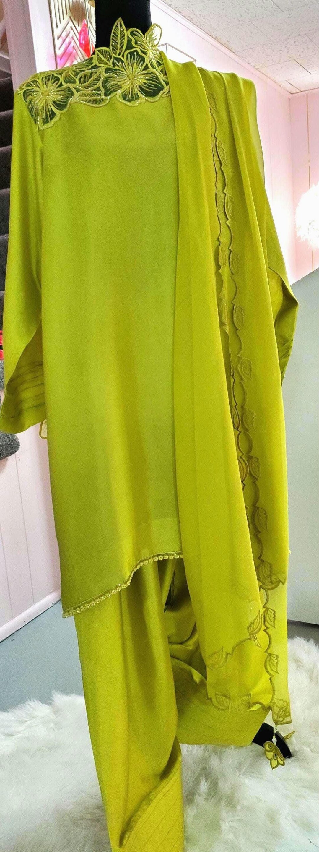 Pakistani Olive Green Sheesha Silk Farshi Suit | Pure Sheesha Silk ...