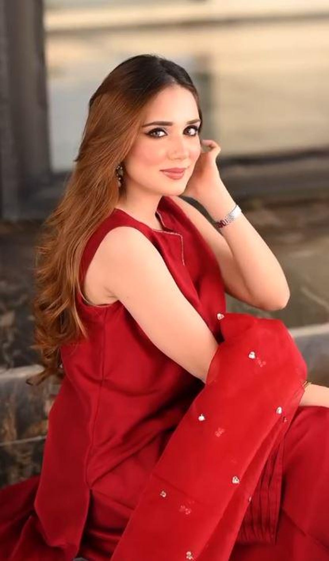 Pakistani Red Sheesha Silk Farshi Suit | Pure Sheesha Silk | Eid ...