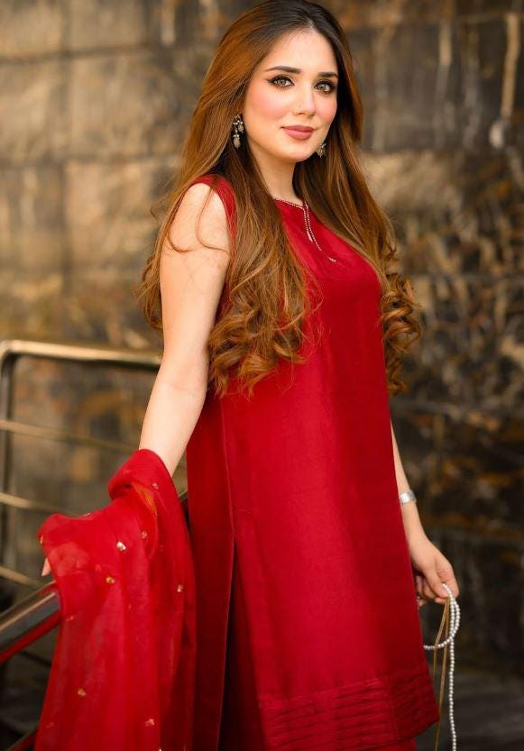 Pakistani Red Sheesha Silk Farshi Suit | Pure Sheesha Silk | Eid ...