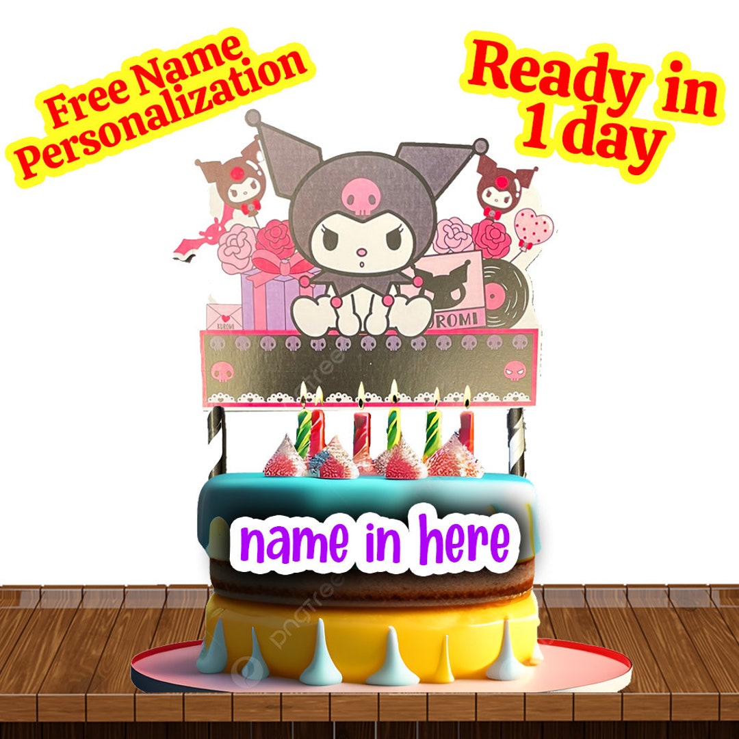 Free Cake Topper Personalization Custom Happy Birthday Party Supplies ...