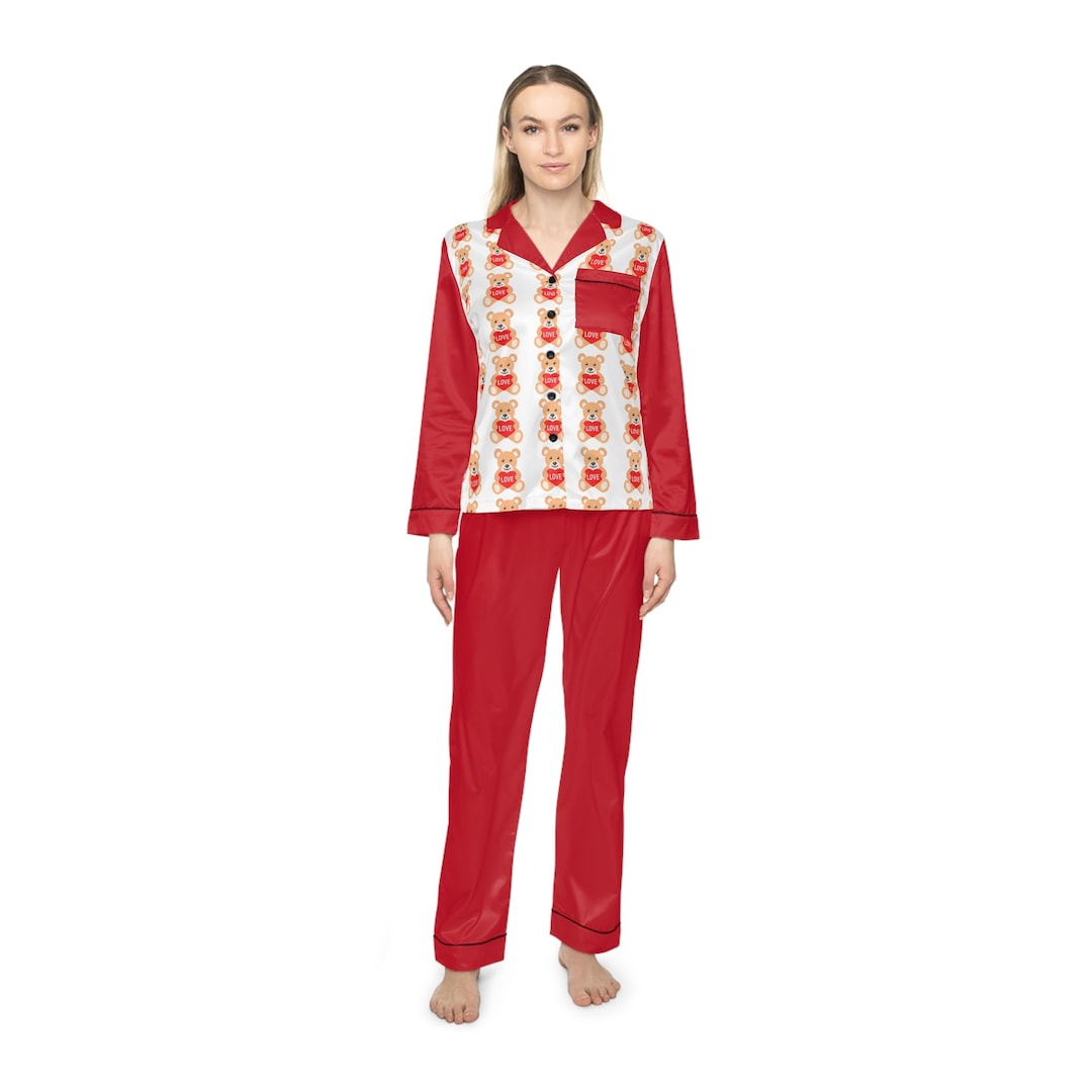Valentine's Day Teddy Bear Women's Pajamas - Etsy