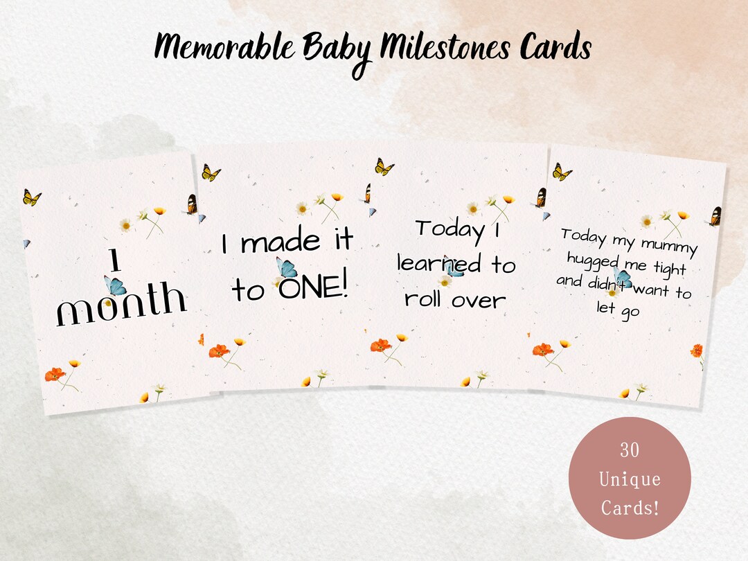 Baby Milestones Card | Baby Monthly Milestones PDF | Baby Developmental ...