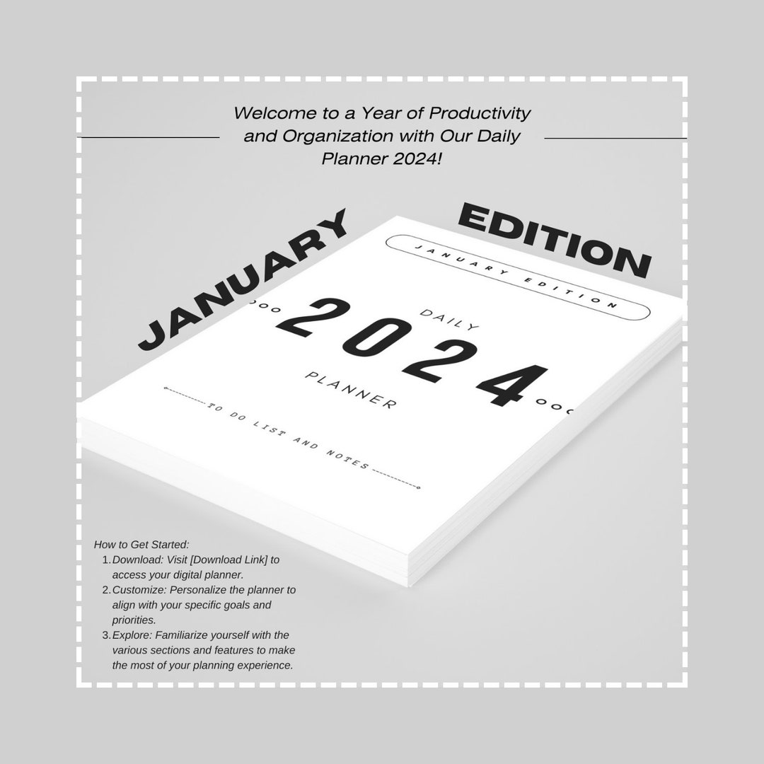 DAILY PLANNER 2024 January Edition Canva Template Free Version - Etsy