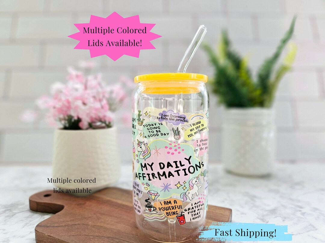 Mental Health Cup, Daily Reminder Tumbler, Libby Glass, Beer Can Cup ...