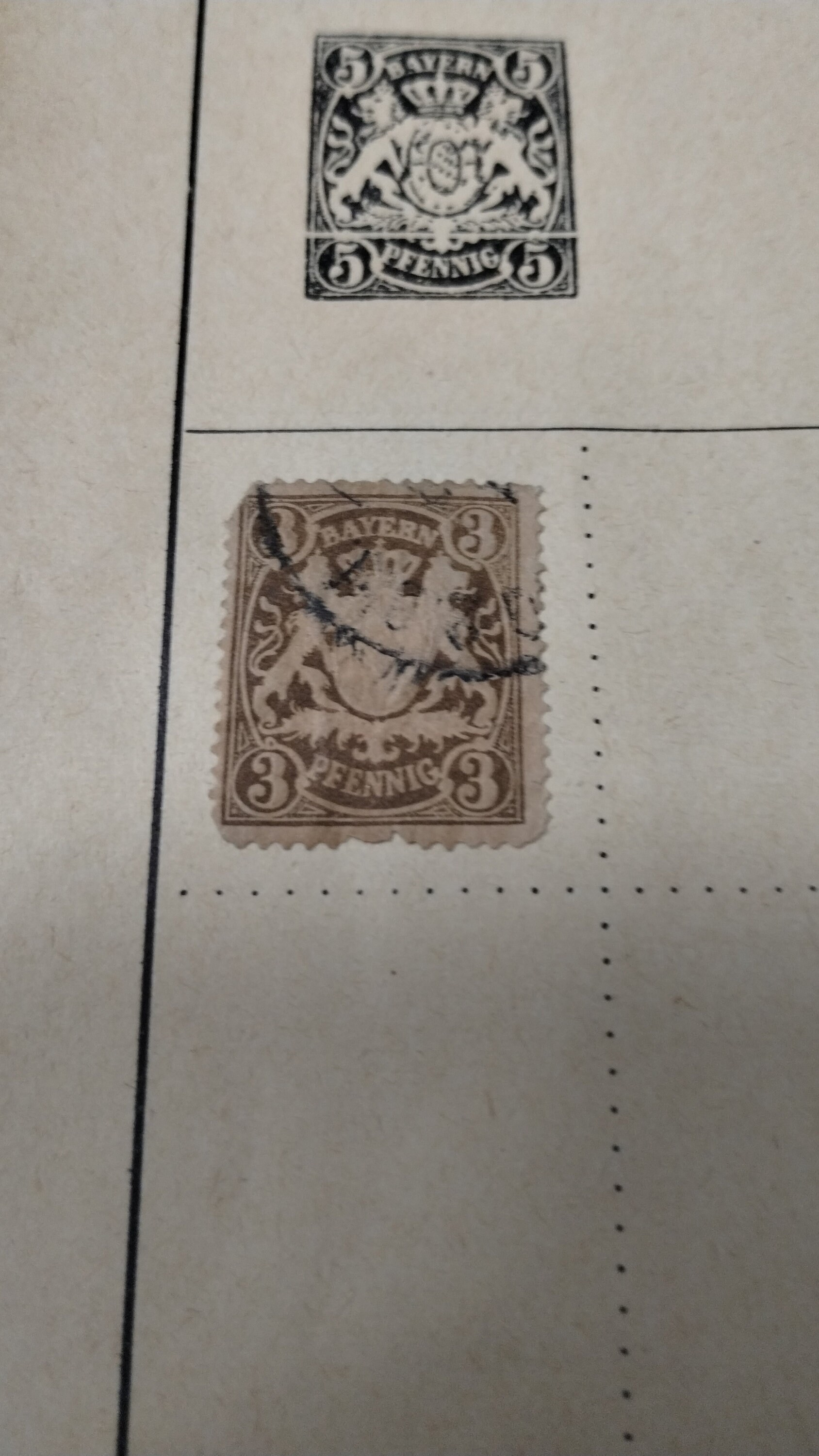 Pages of 12 German State Bayer Stamps From an Old Collector's Book ...