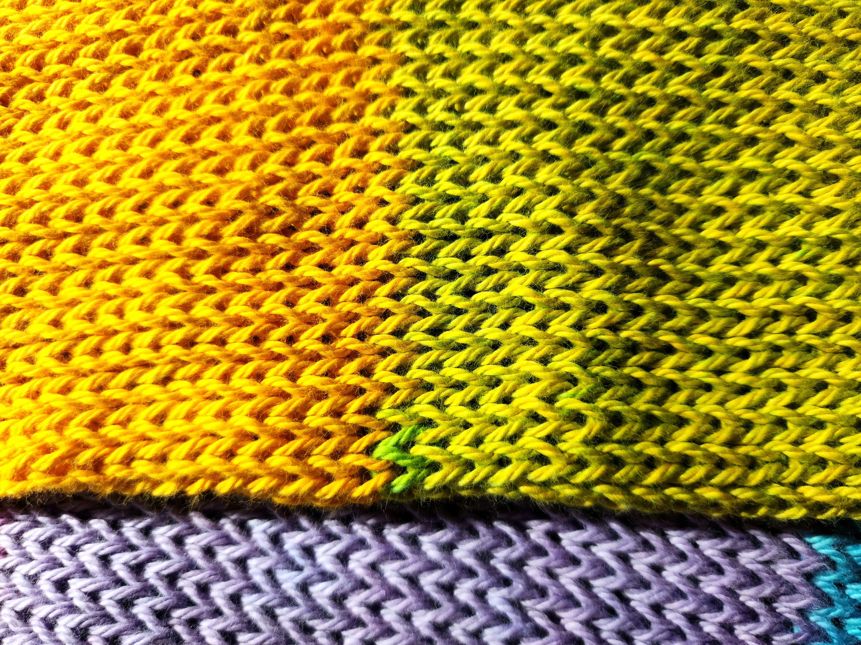 Knitted, 64-inch Rainbow Colored Scarf - Etsy