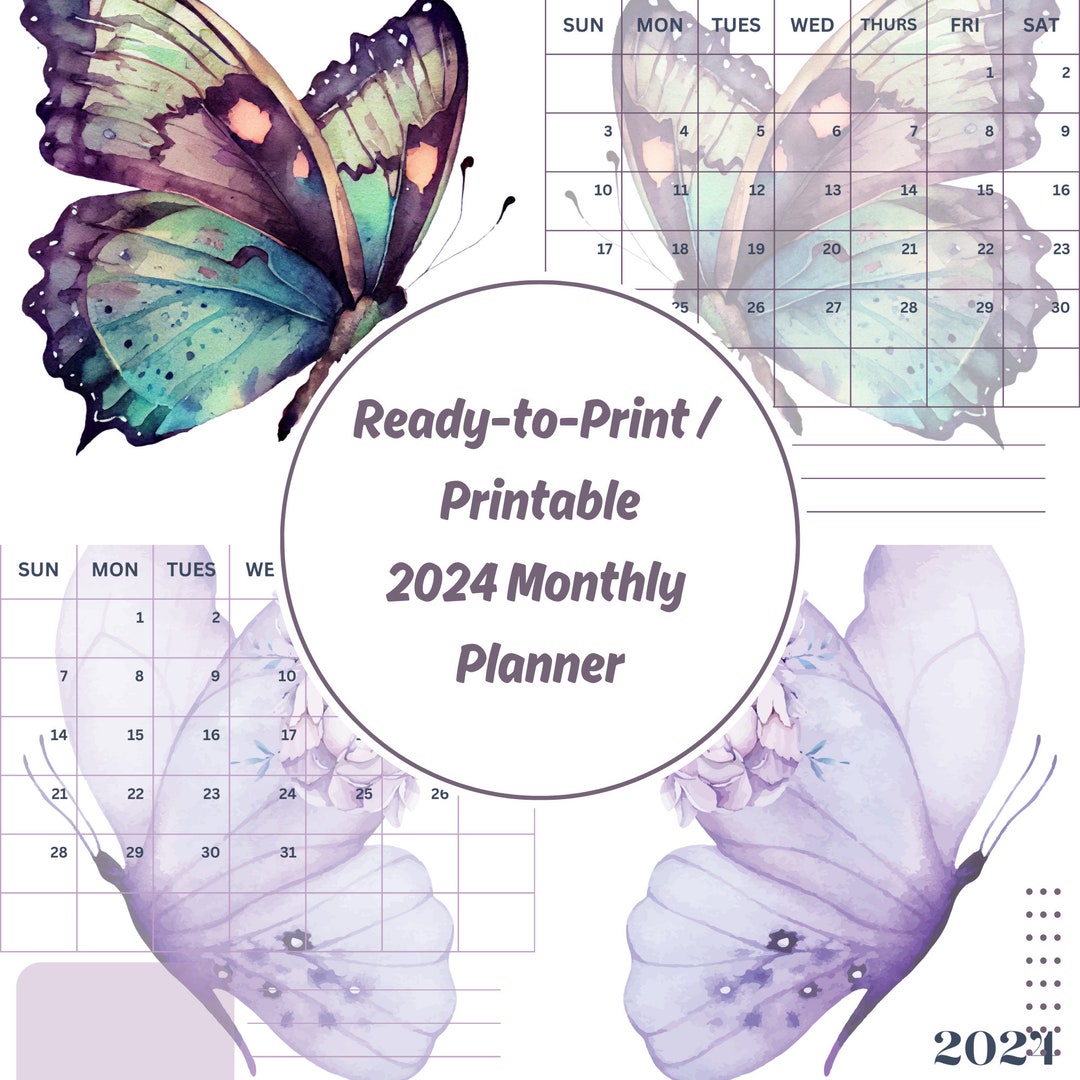 2024 Monthly Calendars I Portrait 8.5x11in I Jan Dec I Ready-to-print I ...