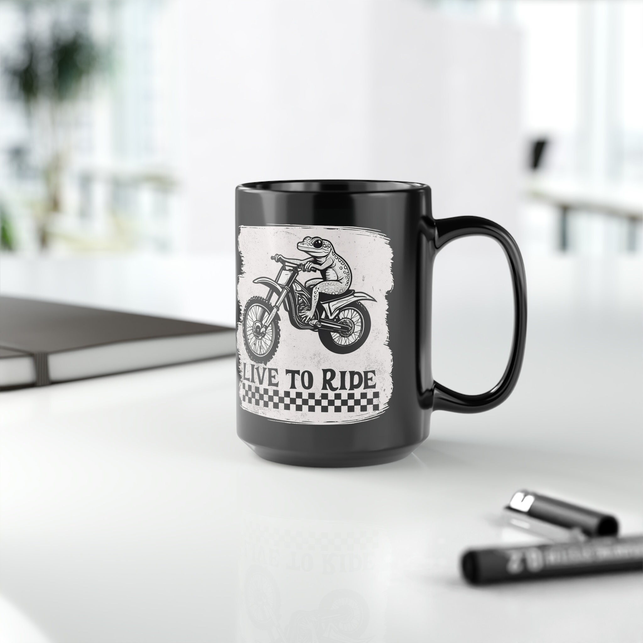 Coffee Cup Motorcycle, Coffee Mug Dirt Bike Enthusiast, Black Mug 15oz ...