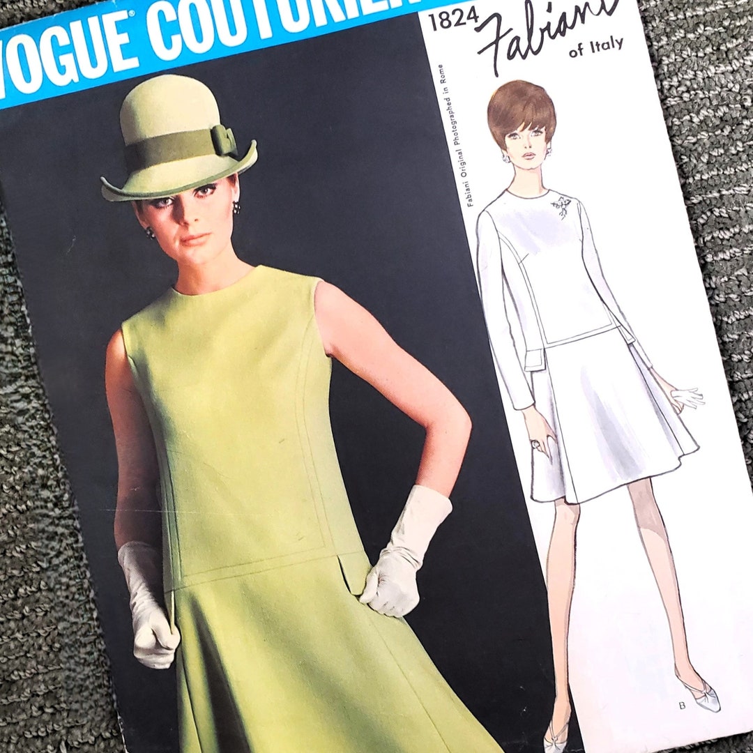 Vogue 1824 Fabiani Shift Dress W Drop Waist - Size 10 Bust 31 Vintage ...