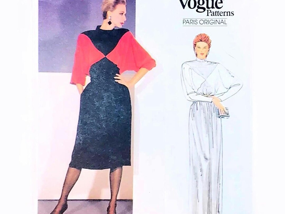 Vogue 1101 Dior UNCUT Sz 8 B31.5 Pullover Dress - Vintage 1980s Vogue ...