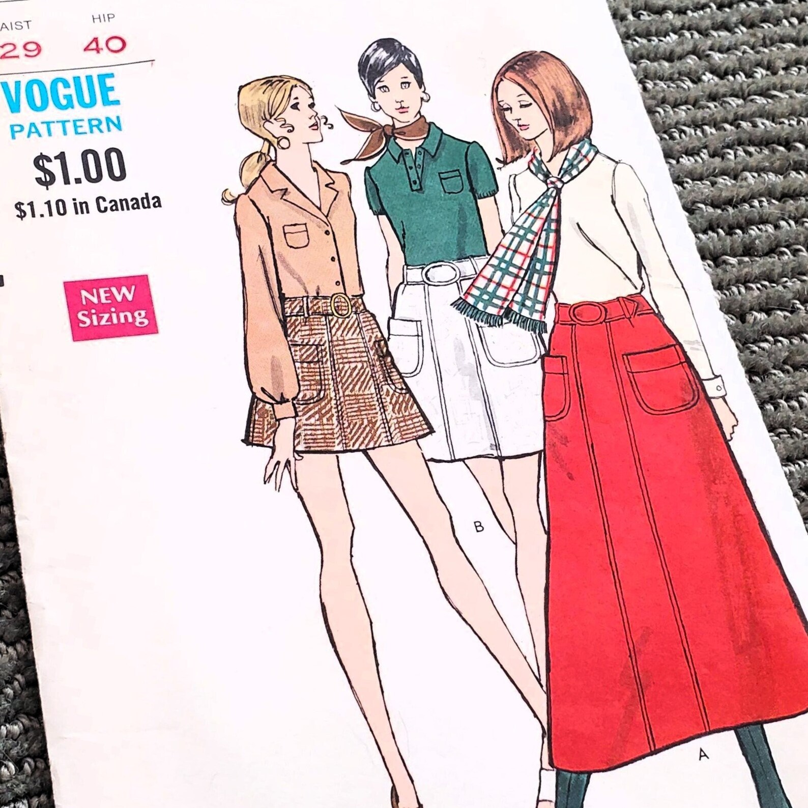 Vintage 1970s Vogue 7769 Sewing Pattern - Waist 29" A-line Skirt - Etsy