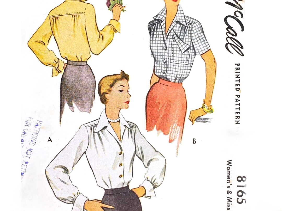 Vintage 1950s Blouse Set Bust 32 - Mccall 8165 Sewing Pattern - Etsy