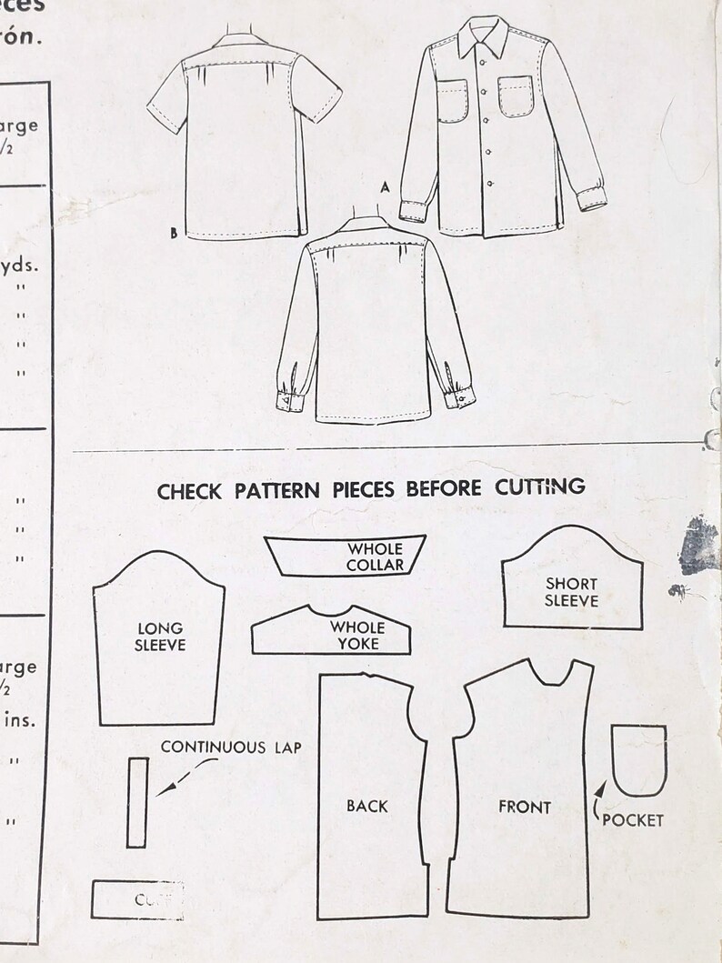 1940 Vintage Men's Sport Shirt Sz Med, 38-40 Chest Mccall 7906 Vintage ...